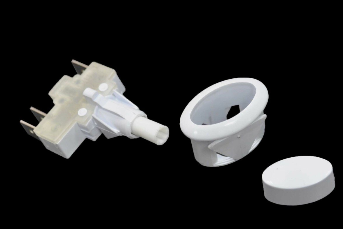 Кнопка розжига ПКН-506-111 газовой плиты Gefest, Darina, форма овал, белая