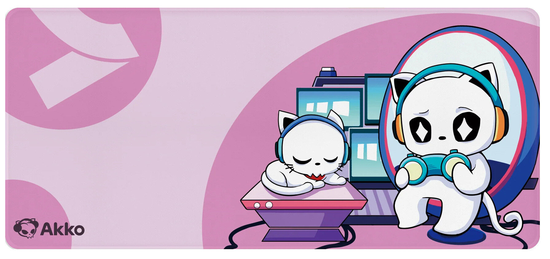 Akko Stellar Eyes Cat Mouse Pad, розовый, коврик для мыши