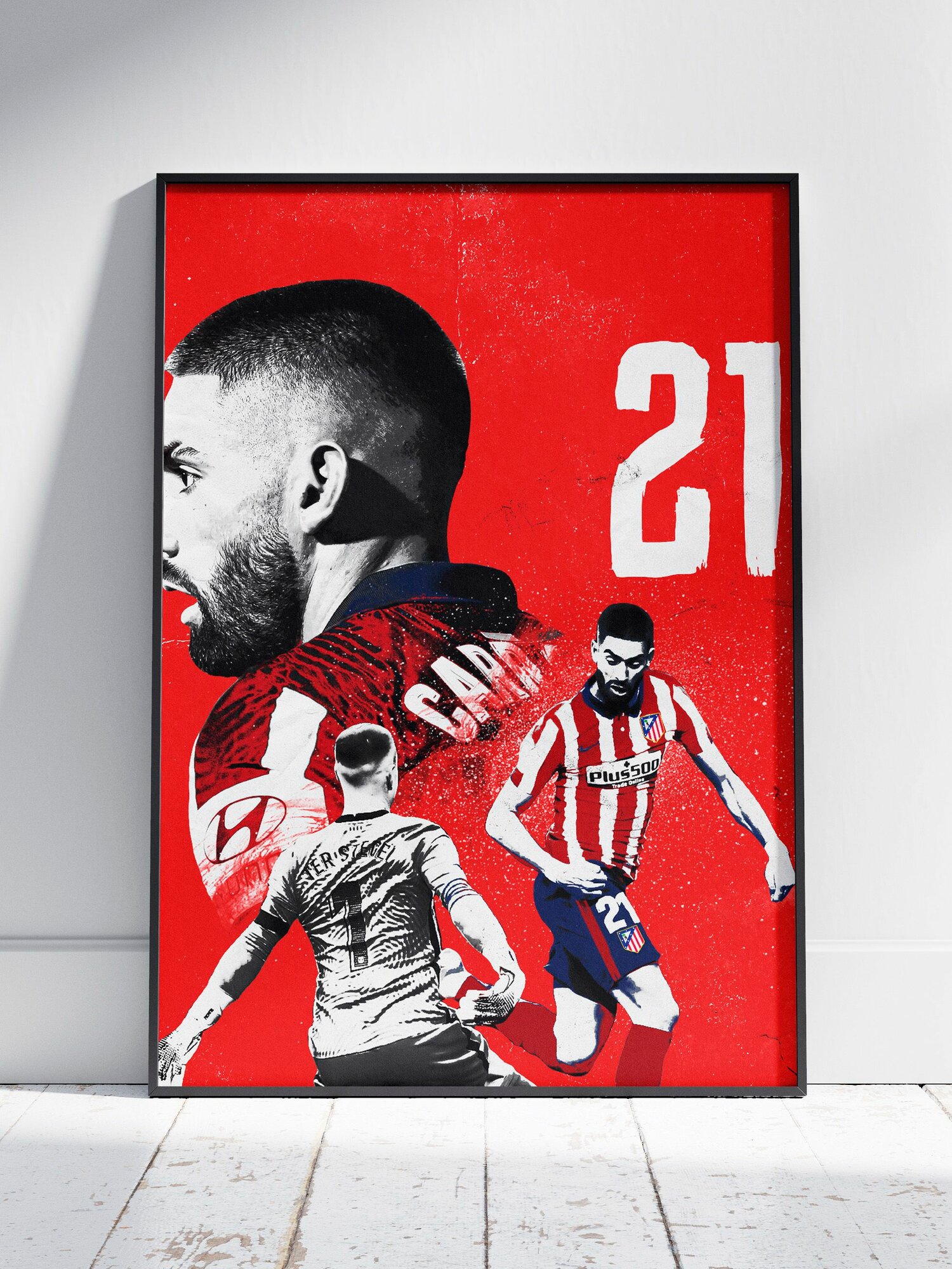Плакат на стену для интерьера Атлетико Мадрид (Янник Феррейра Карраско - Yannick Carrasco 3) A4 (21x30 см)