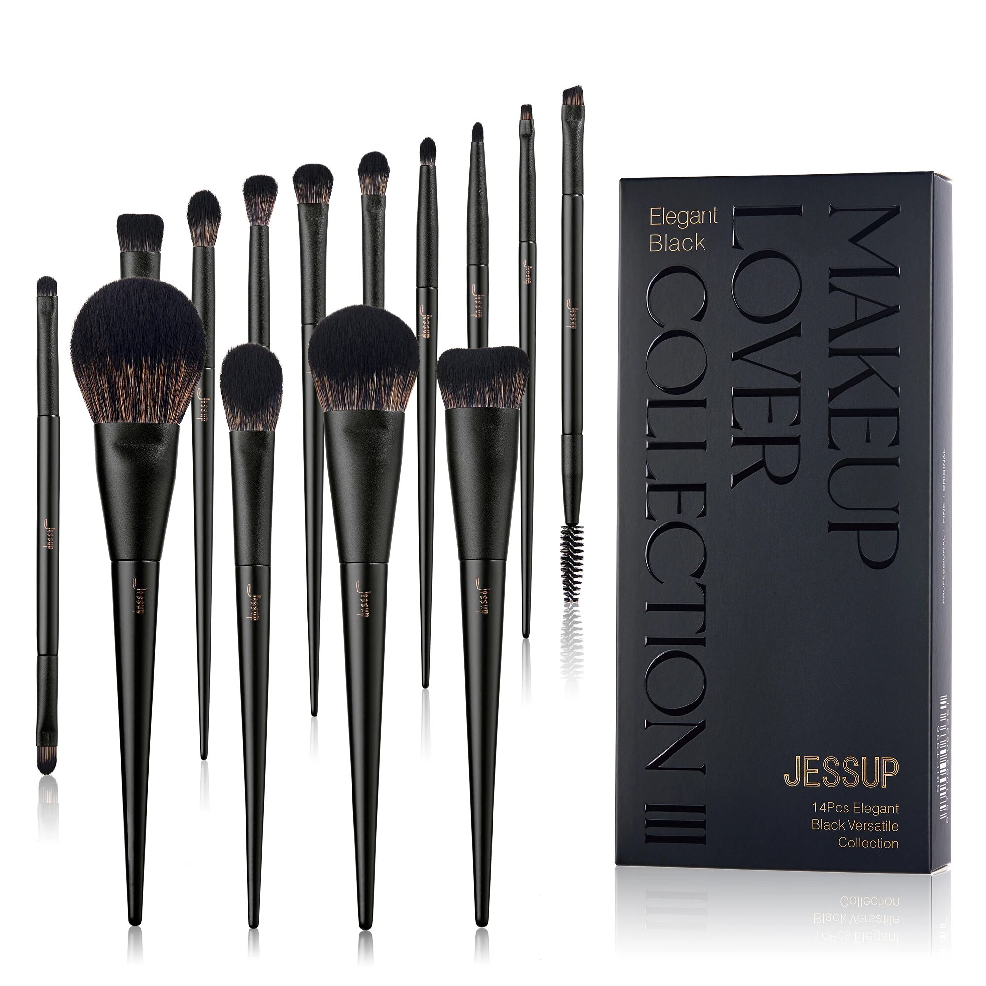 Набор кистей для макияжа Jessup Elegant Black T336 14 шт