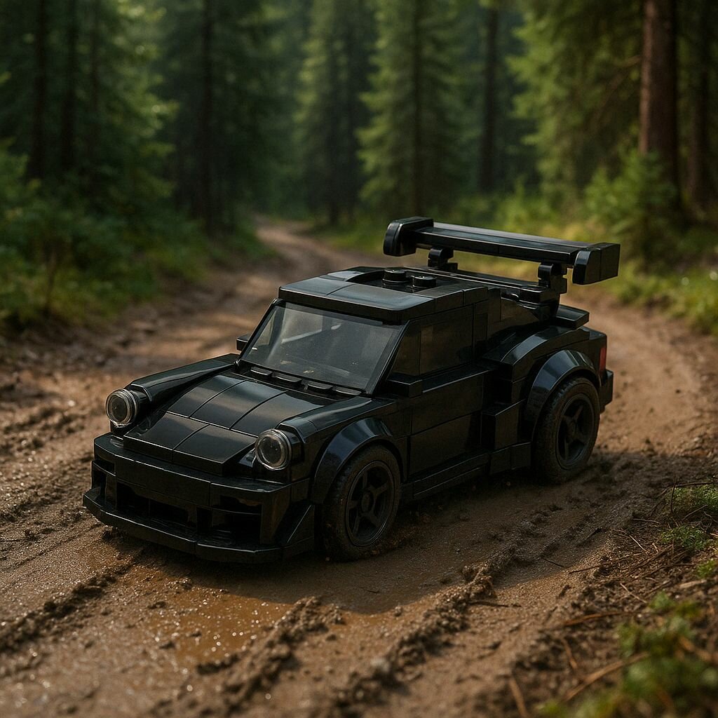 Конструктор гоночный автомобиль, чёрный цвет, развивающая сборная модель, для детей и взрослых, креативный подарок парню или мужу на праздник