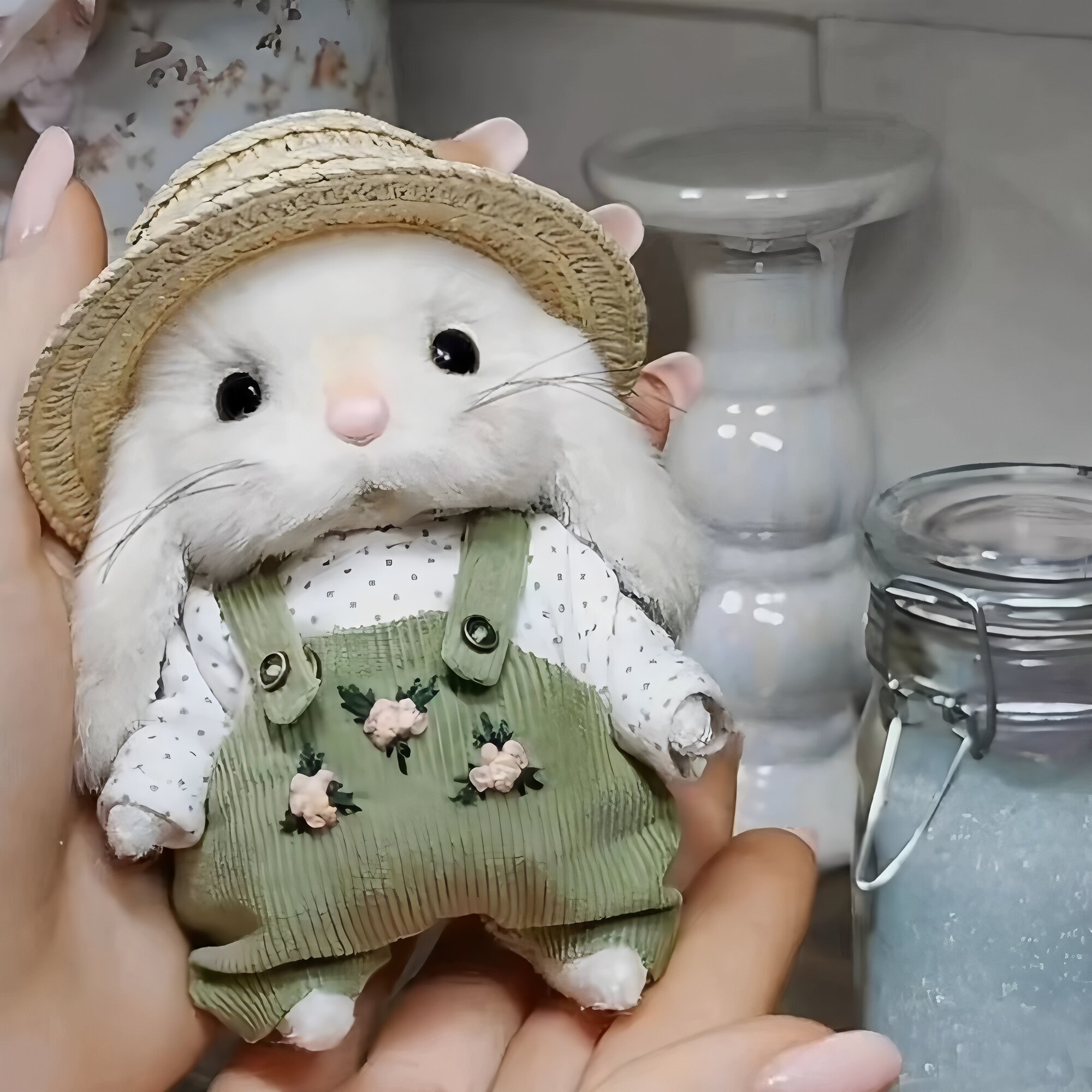 Мягкая игрушка Садовник-кролик Хит продаж, милая тедди-зайка 14 см, зайка-огородник