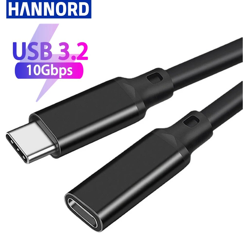 USB C кабель 5м USB 3.2 Gen2 черный