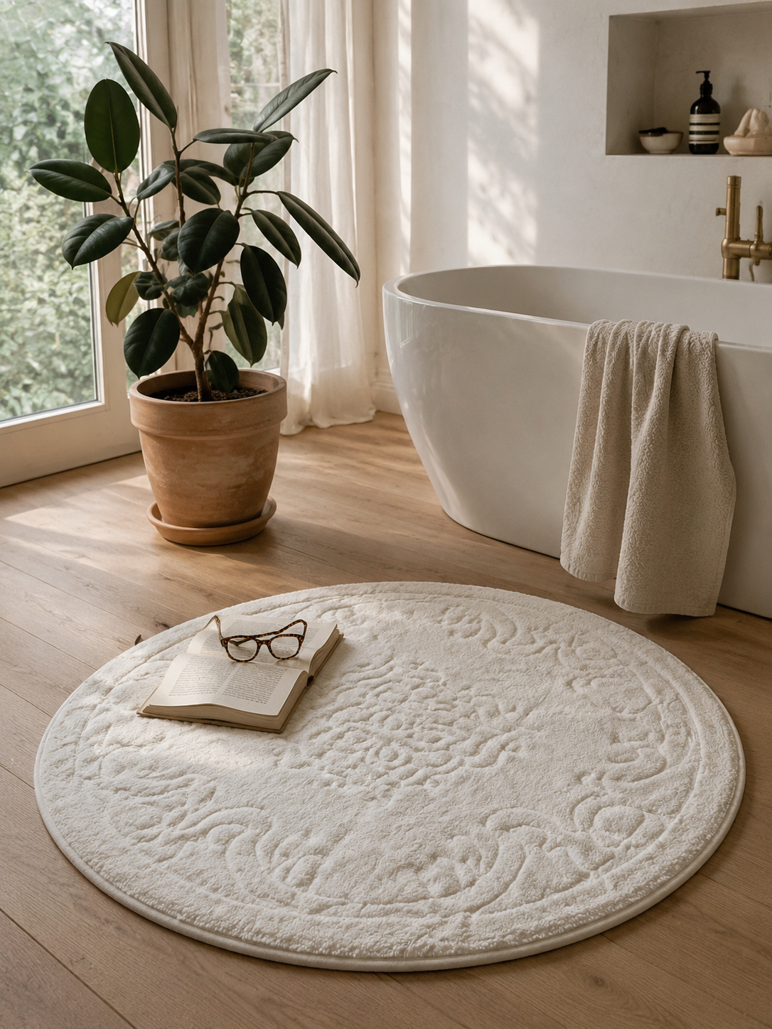 Коврик Natali's Carpets, для ванной и туалета, влаговпитывающий, 80x80 см