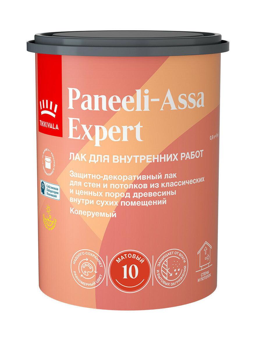 Лак Tikkurila/Tikkivala Paneeli-Aaaa Expert EP интерьерный, полуматовый, 0,9 л