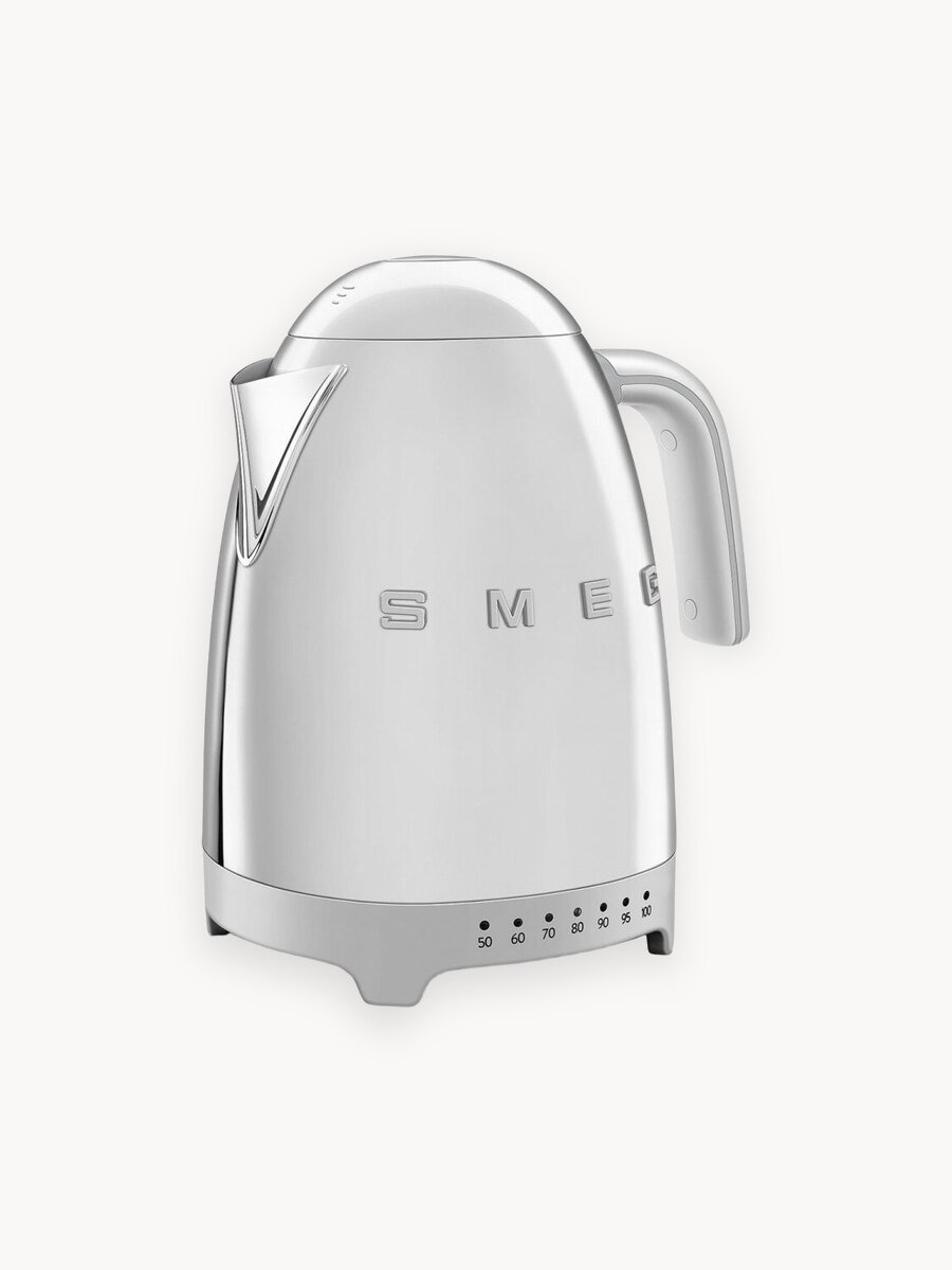Электрический чайник Smeg KLF04SSEU, 2400Вт, 7 температур, нержавеющая сталь, Стальной (металлик)