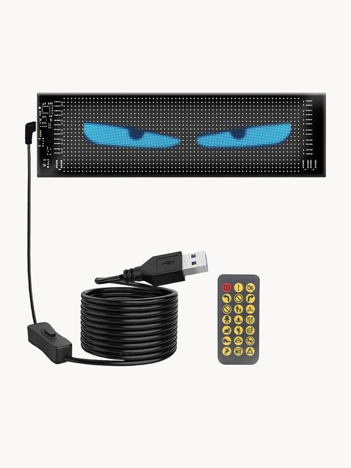 LED-матричный дисплей для автомобильной панели, гибкий пиксельный программируемый экран для прокрутки рекламы, DIY-анимация, текст, иконки, матричная панель с RGB-узорами