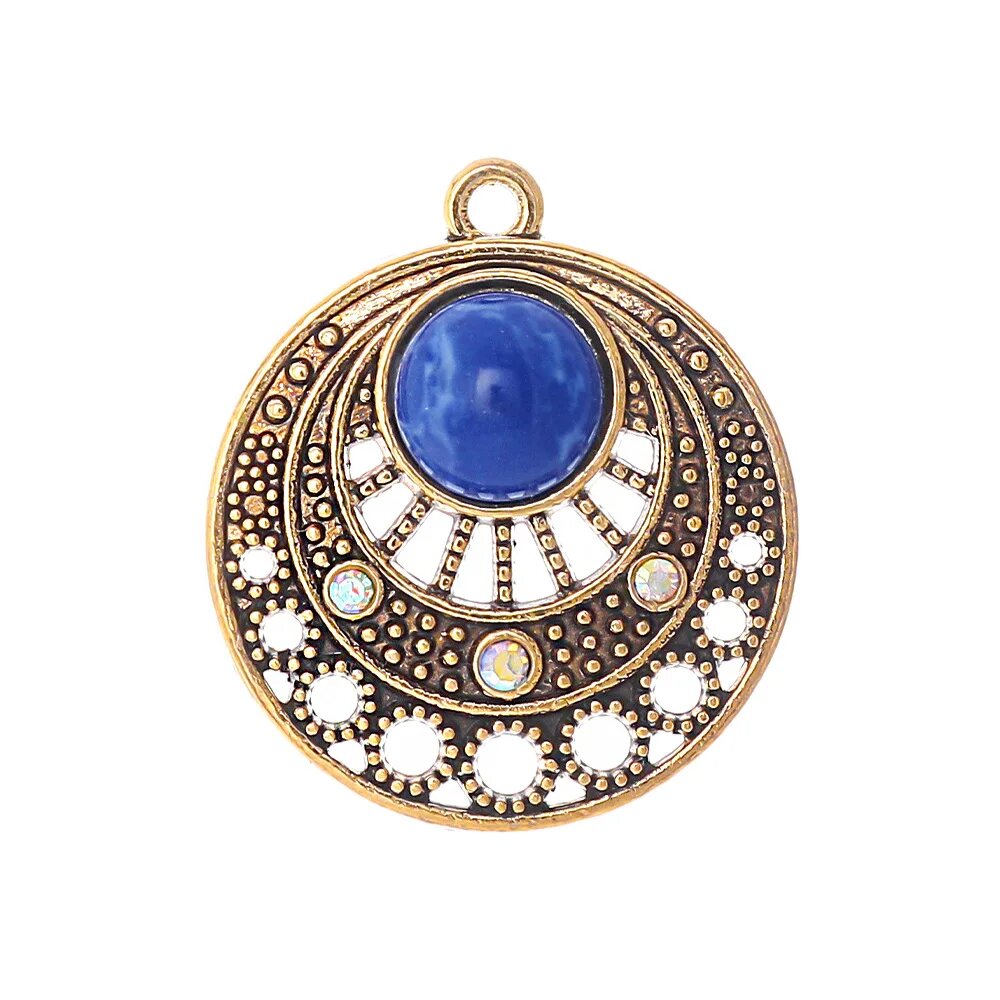 Подвески BeDif винтажные богемские с камнями Natural Stone Blue