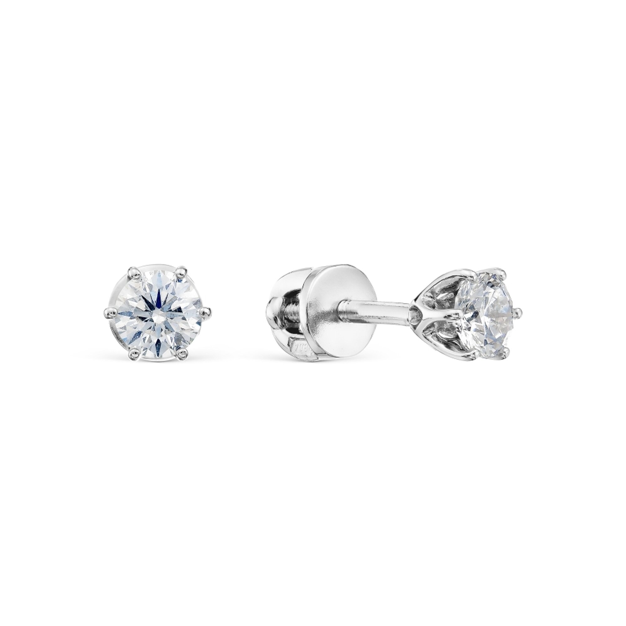 Серьги Diamant online, белое золото, 585 проба, бриллиант