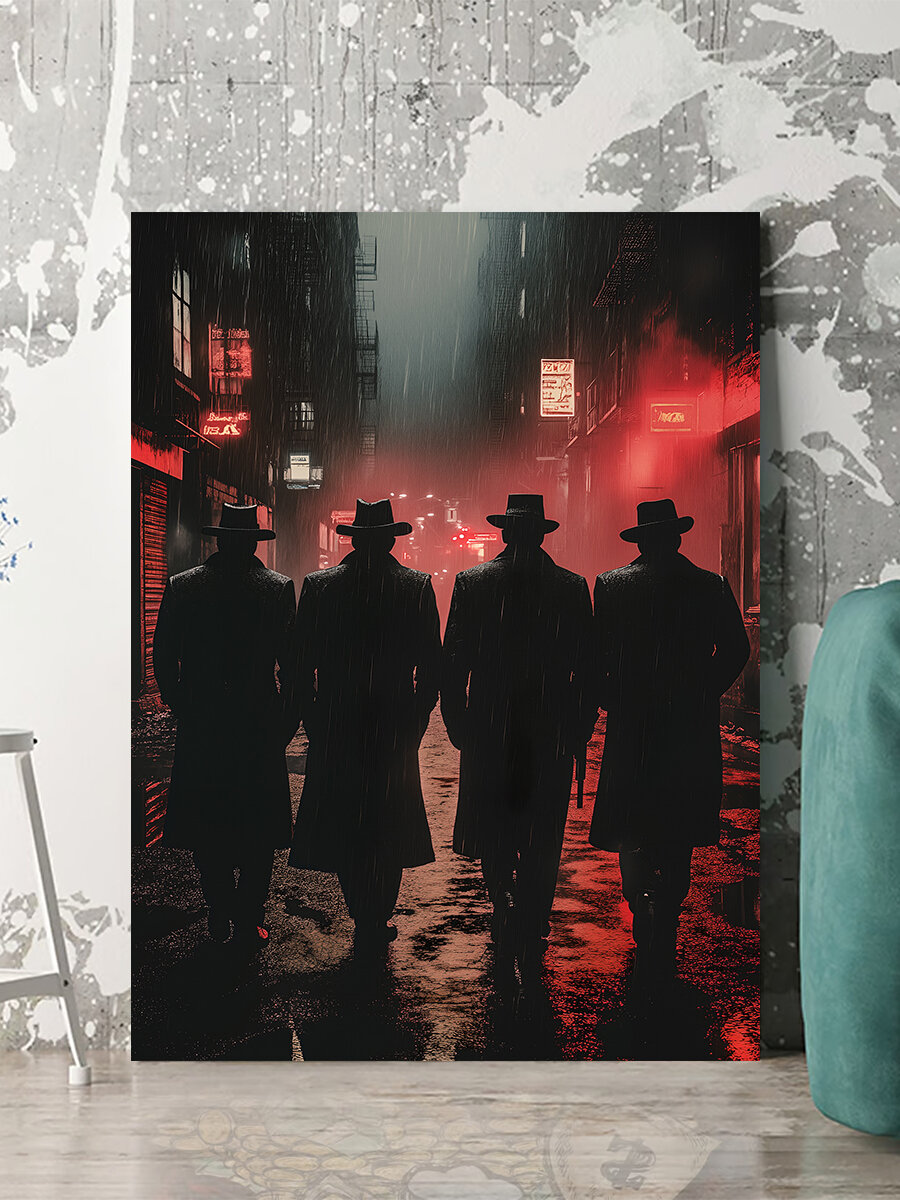 Картина интерьерная на стену - "Гангстеры, мафия", 50х70 см.