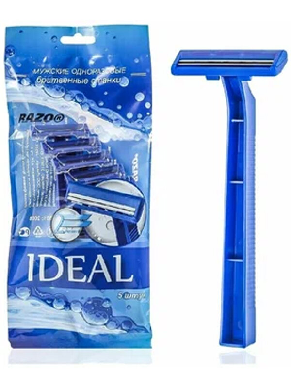 Идеал, одноразовый бритвенный станок, 2 лезвия, упаковка 5 шт.
