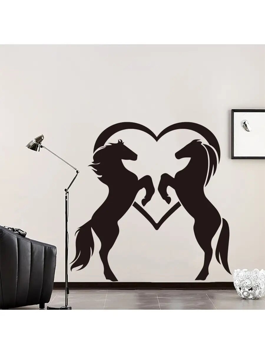 Наклейка на стену для декора интерьерная Лошади