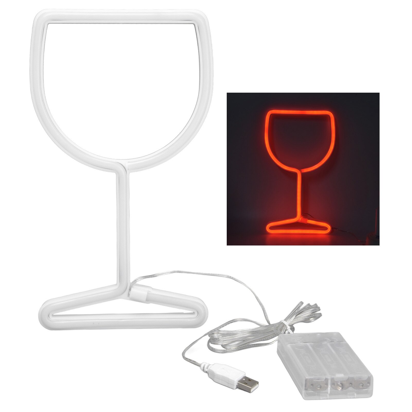 Neon Lights Dual Power Supply LED Light Source Energy Saving Suspension Design SignRed