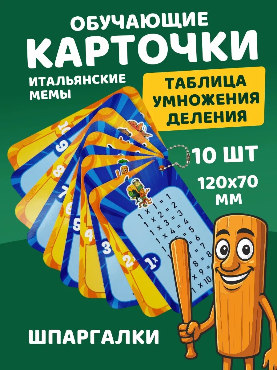 Карточки таблица умножения деления Итальянские мемы Брейнрот.
