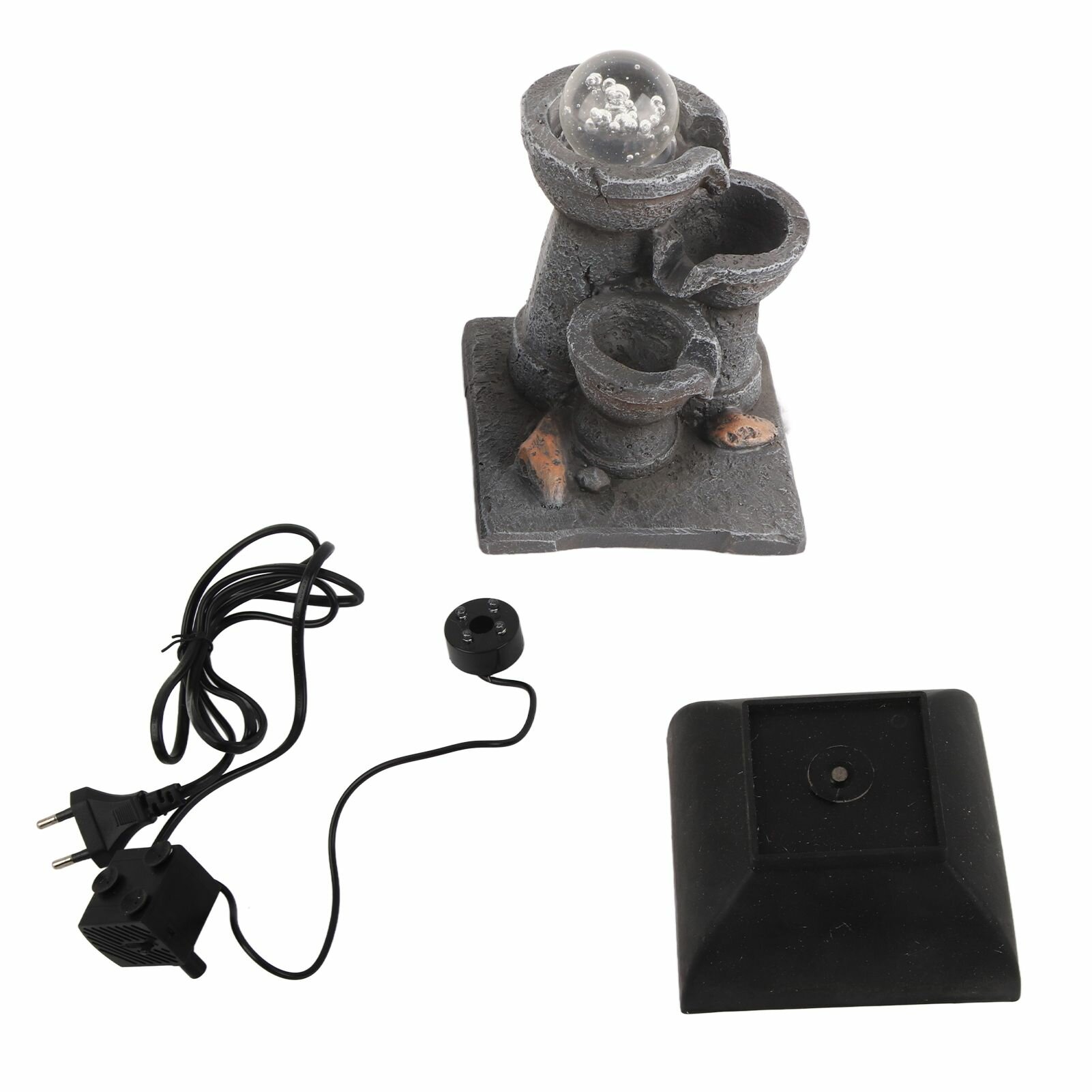 Настольные водопады со светодиодной подсветкой, проточные фонтаны с шаром для домашнего офиса, украшение в стиле фэн-шуй, вилка европейского стандарта, 220 В