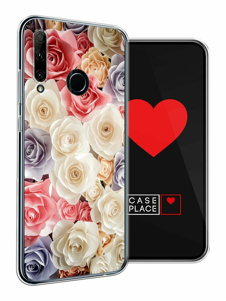 Чехол на Honor 10i/20 Lite 2019/20e/Huawei P Smart Plus 2019 / Хонор 10i с принтом "Пастельные розы" — фото 1