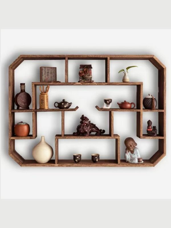 Деревянная настенная подставка для чашек и чайника в ретро-стиле, органайзер для кухни и декор дома