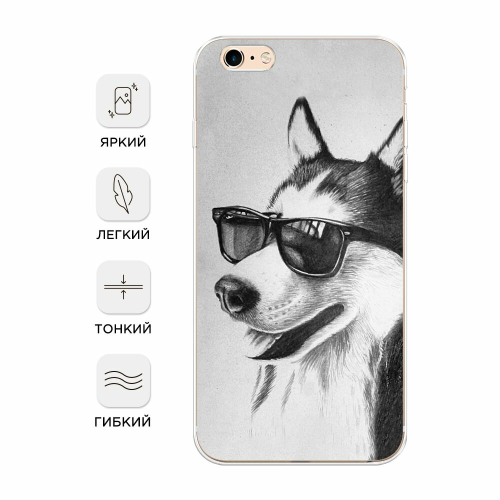 Чехол на Apple iPhone 6 Plus/6S Plus / Айфон 6 Плюс/Айфон 6С Плюс с принтом "Крутой Хаске" — фото 1