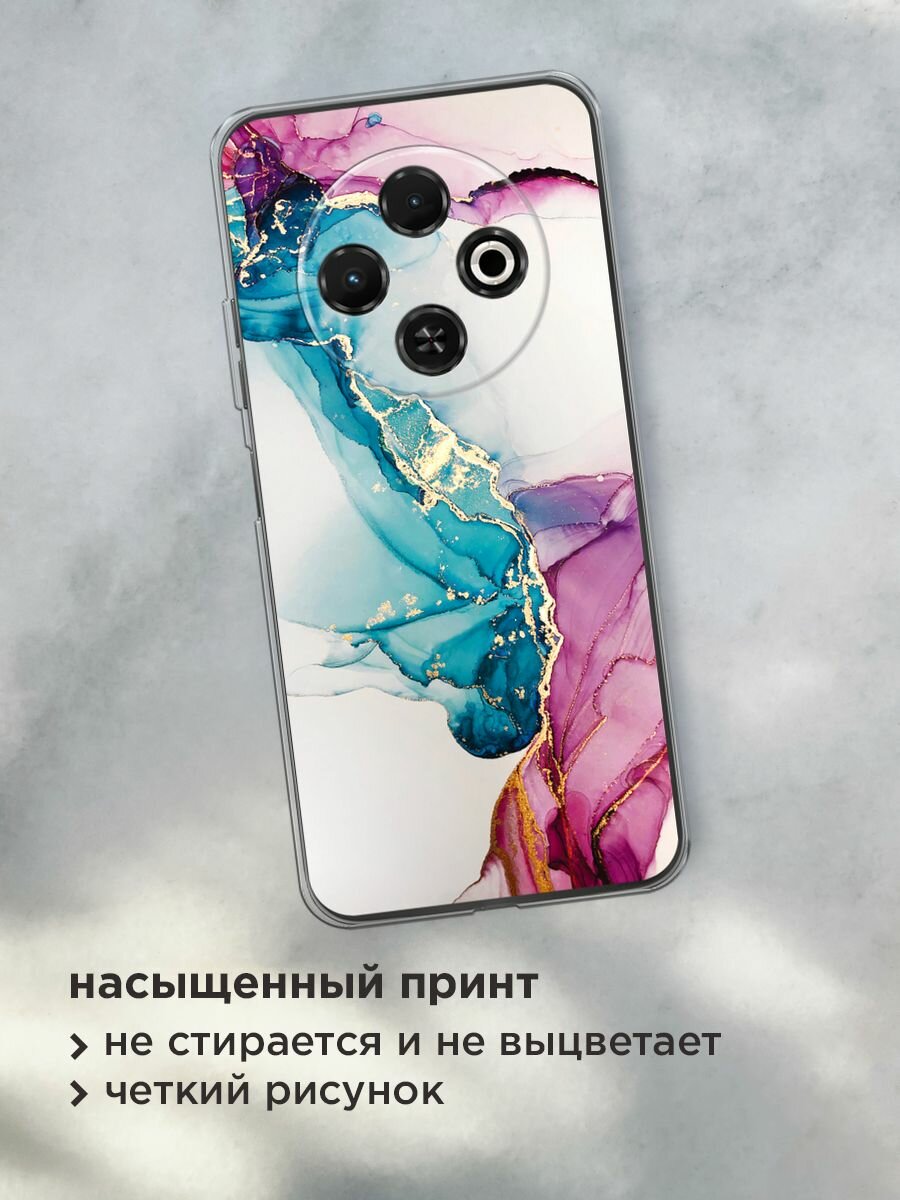 Чехол на Tecno Spark 30C / Текно Спарк 30C с принтом "Розовые разводы рисунок" — фото 1