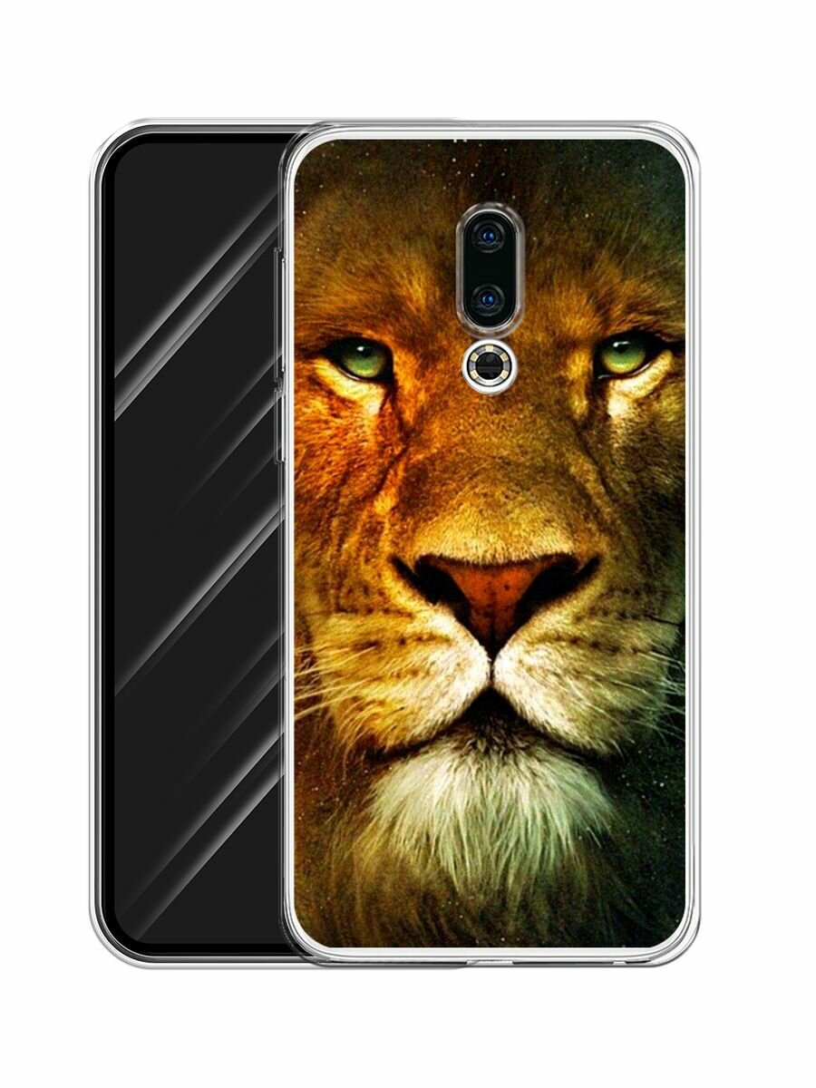 Силиконовый чехол на Meizu 16th / Мейзу 16th с принтом "Лев арт 8" — фото 1