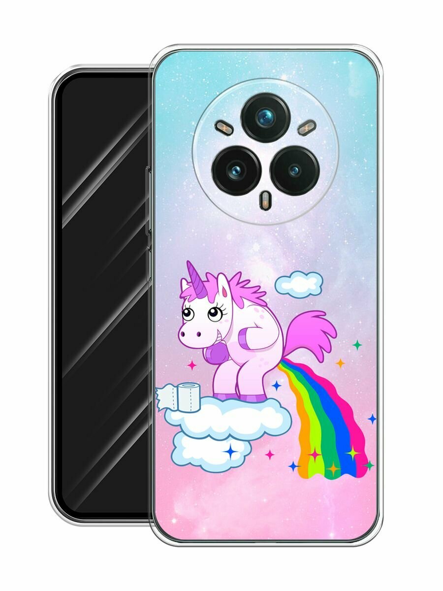 Чехол на Realme 14 Pro / Реалми 14 Про с принтом "Единорог какает" — фото 1