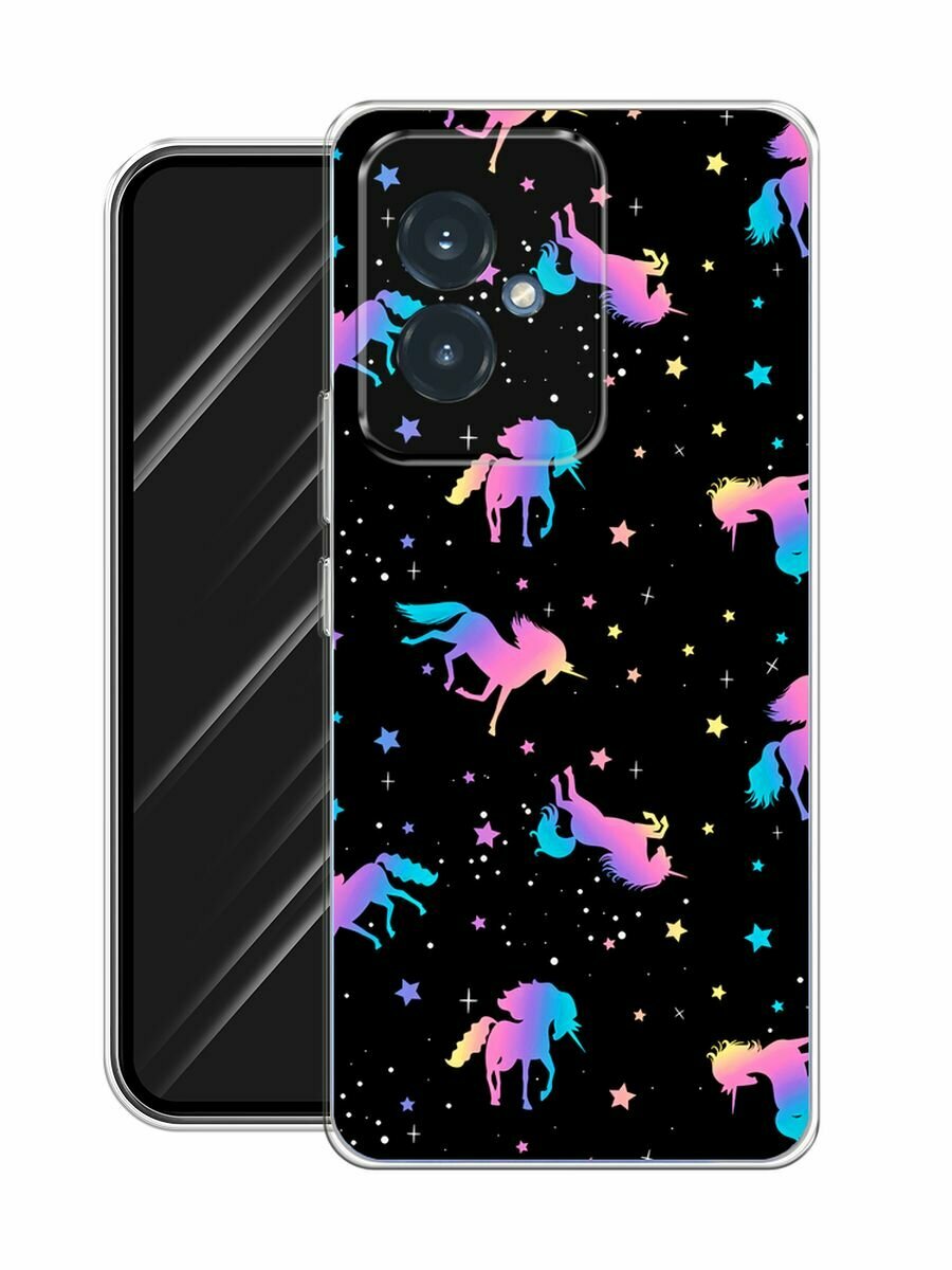 Чехол на Honor 100 / Хонор 100 с принтом "Единороги градиент" — фото 1
