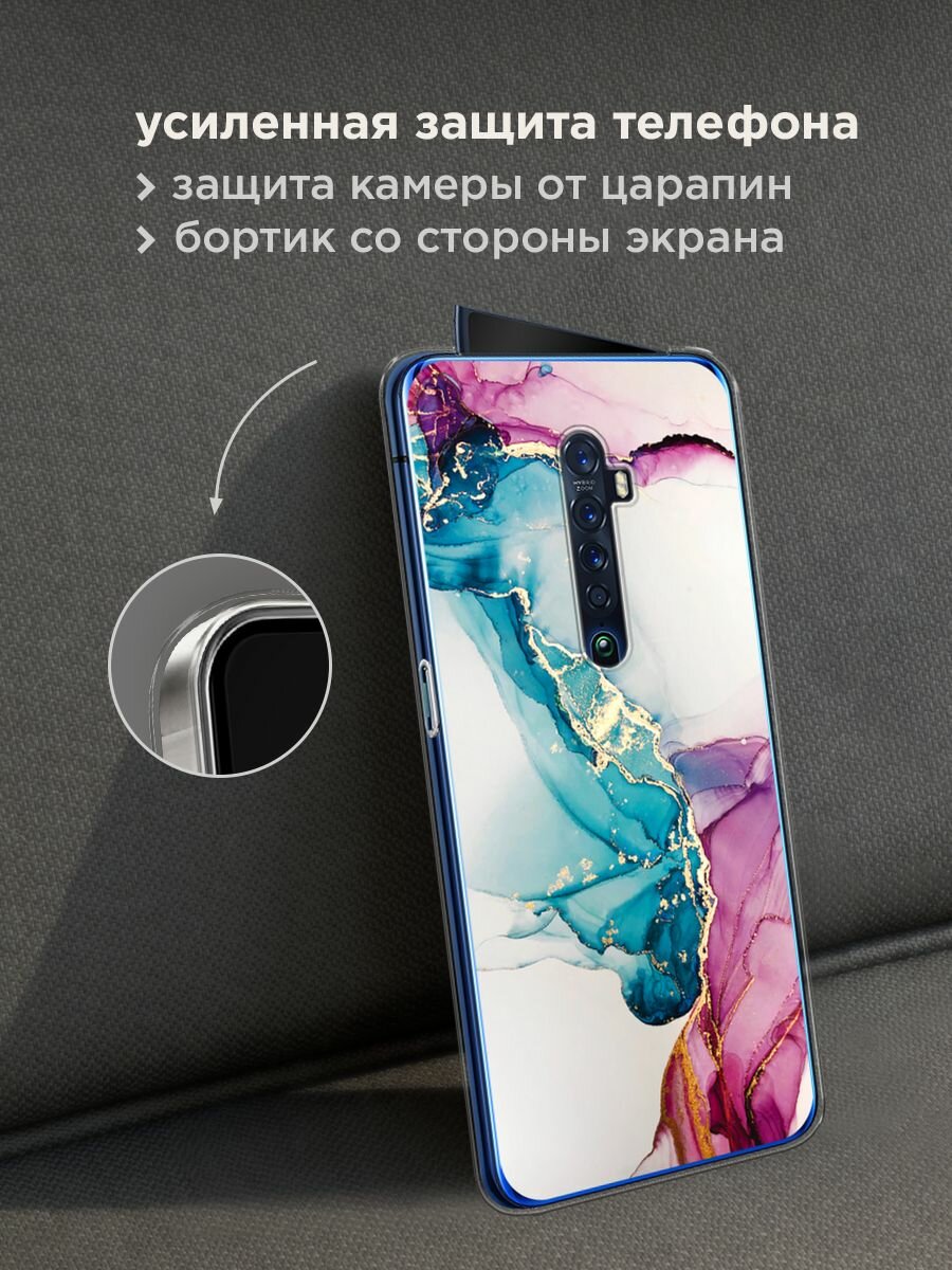 Чехол на Oppo Reno 2 / Оппо Рено 2 с принтом "Розовые разводы рисунок" — фото 1