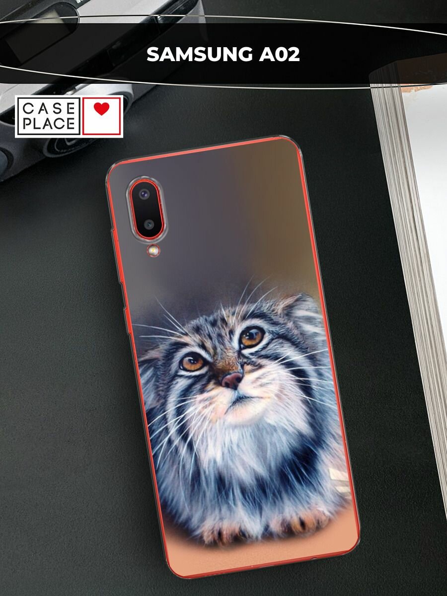 Чехол на Samsung Galaxy A02 / Самсунг Галакси А02 с принтом "Кот манул 2"