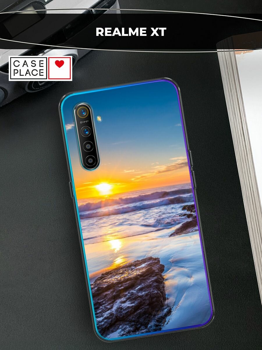 Силиконовый чехол на Realme XT / Реалми XT с принтом "Восход 6"