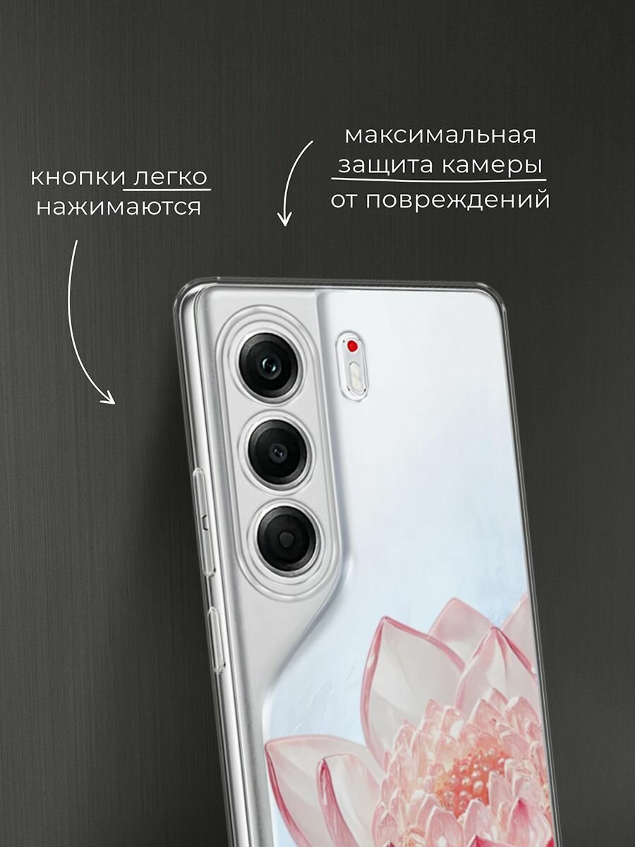 Чехол на Tecno Camon 40 Pro 5G / Текно Камон 40 Про 5G с принтом "Стеклянный лотос" — фото 1