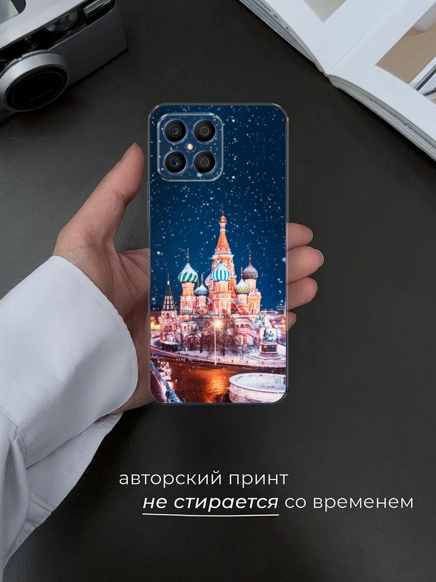Силиконовый чехол на Honor X8 / Хуавей X8 с принтом "Москва 1" — фото 1