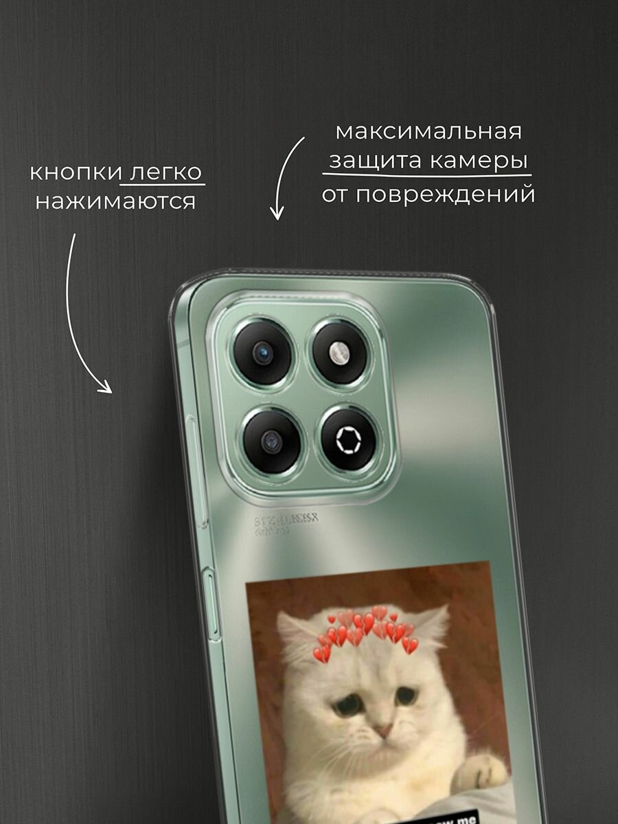 Чехол на Honor X6b / Хонор X6b с принтом "Грустный котик" — фото 1