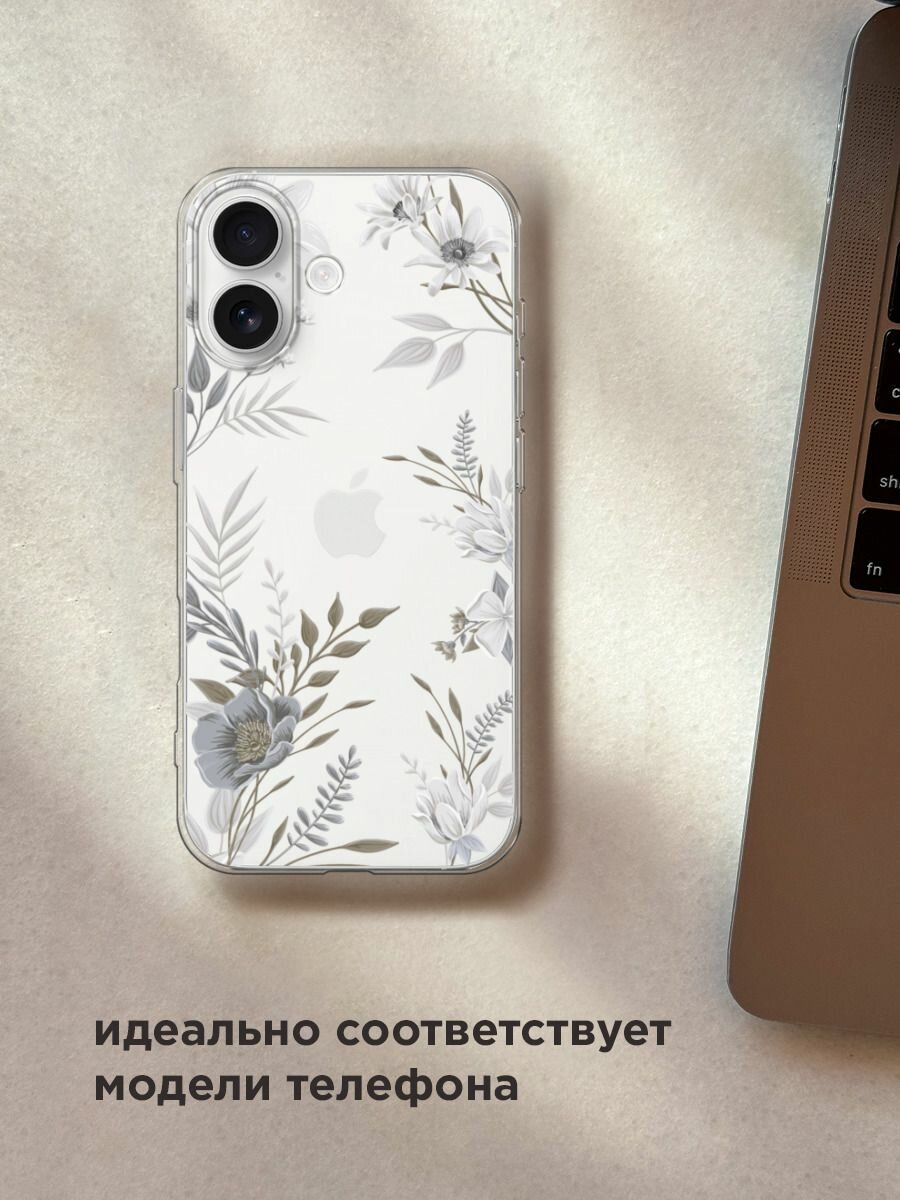 Чехол на Apple iPhone 17 / Айфон 17 с принтом "Цветы сепия 3" — фото 1