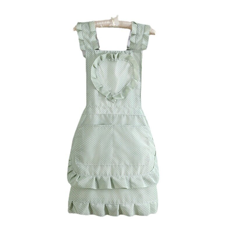 Милый женский фартук с сердечками и оборками – лёгкие дышащие летние фартуки для готовки, кухни или уборки – рабочая одежда без рукавов из полиэстера в корейском стиле