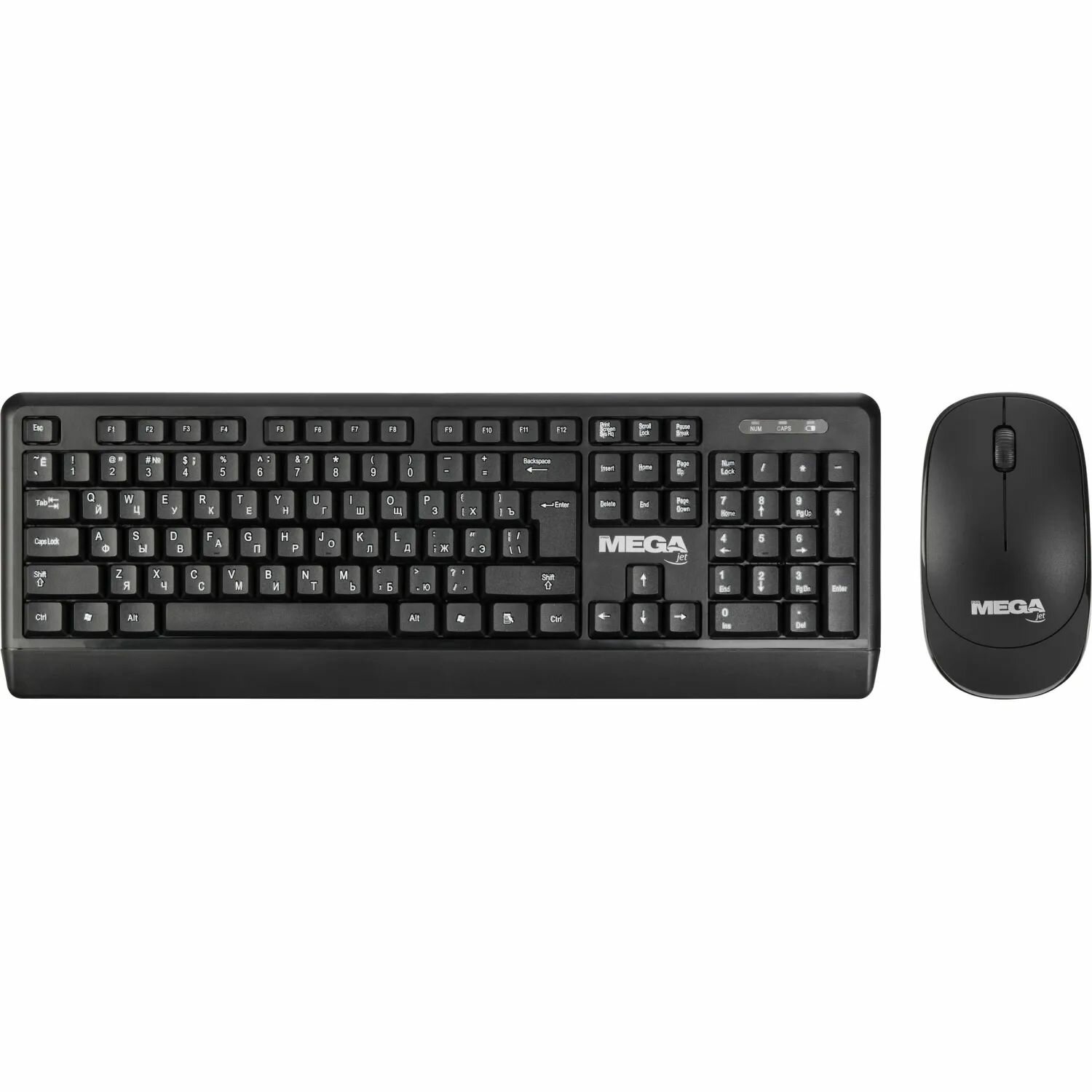 Комплект клавиатура и мышь ProMEGA jet, USB, WLS RT, батарейки АА, dpi1200, 3 кнопки, черные