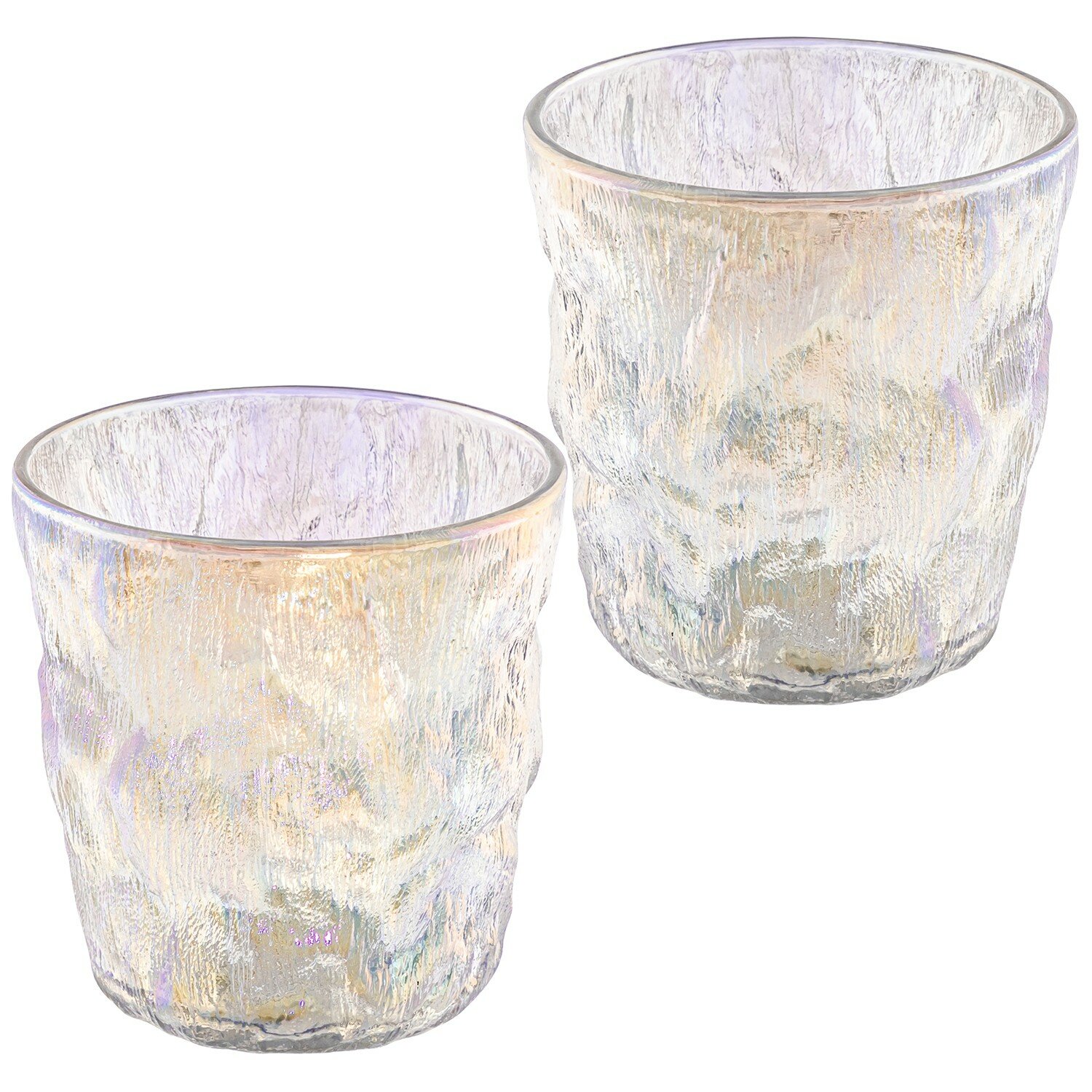Elan Gallery Жемчужные набор стаканов 2 шт 300 мл рельефное матовое стекло для коктейлей