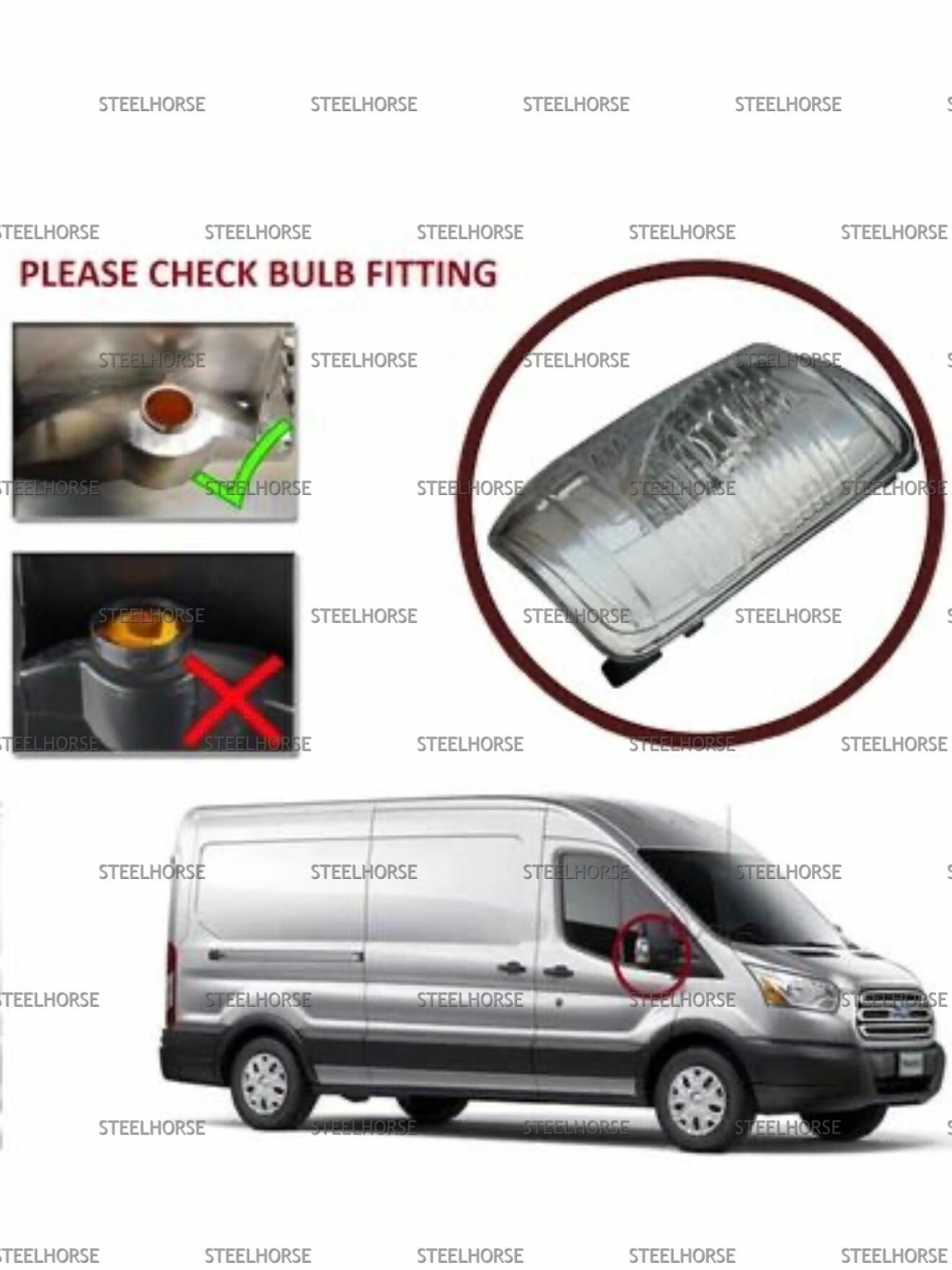 Повторитель в зеркало поавый Ford Transit 2012-