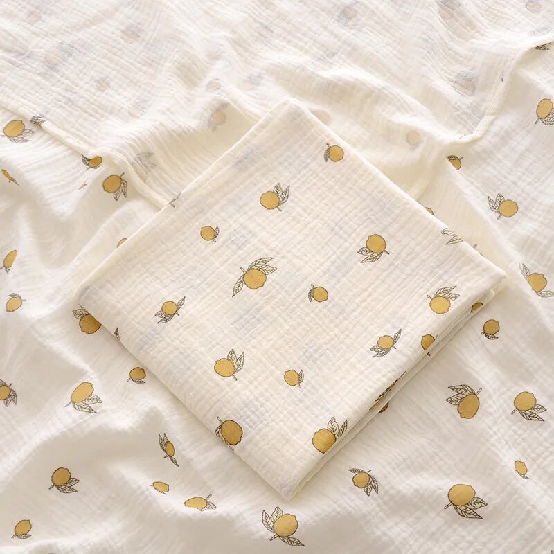 Детское одеяло муслиновое хлопковое 100x100 см lemon