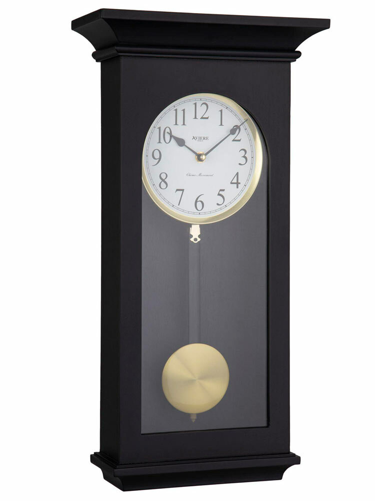 Настенные часы Av02502-Black с боем и мелодией, деревянные, черные