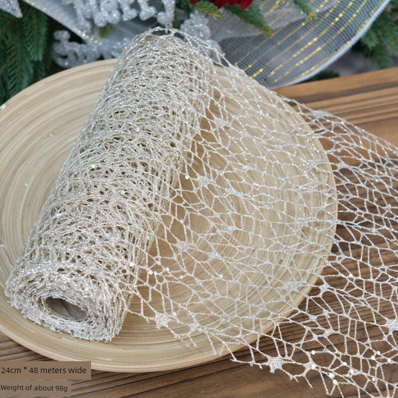 【Xinyou】Рождественская гирлянда из золотой и серебряной проволоки, сетка для украшения новогодней елки, материалы и