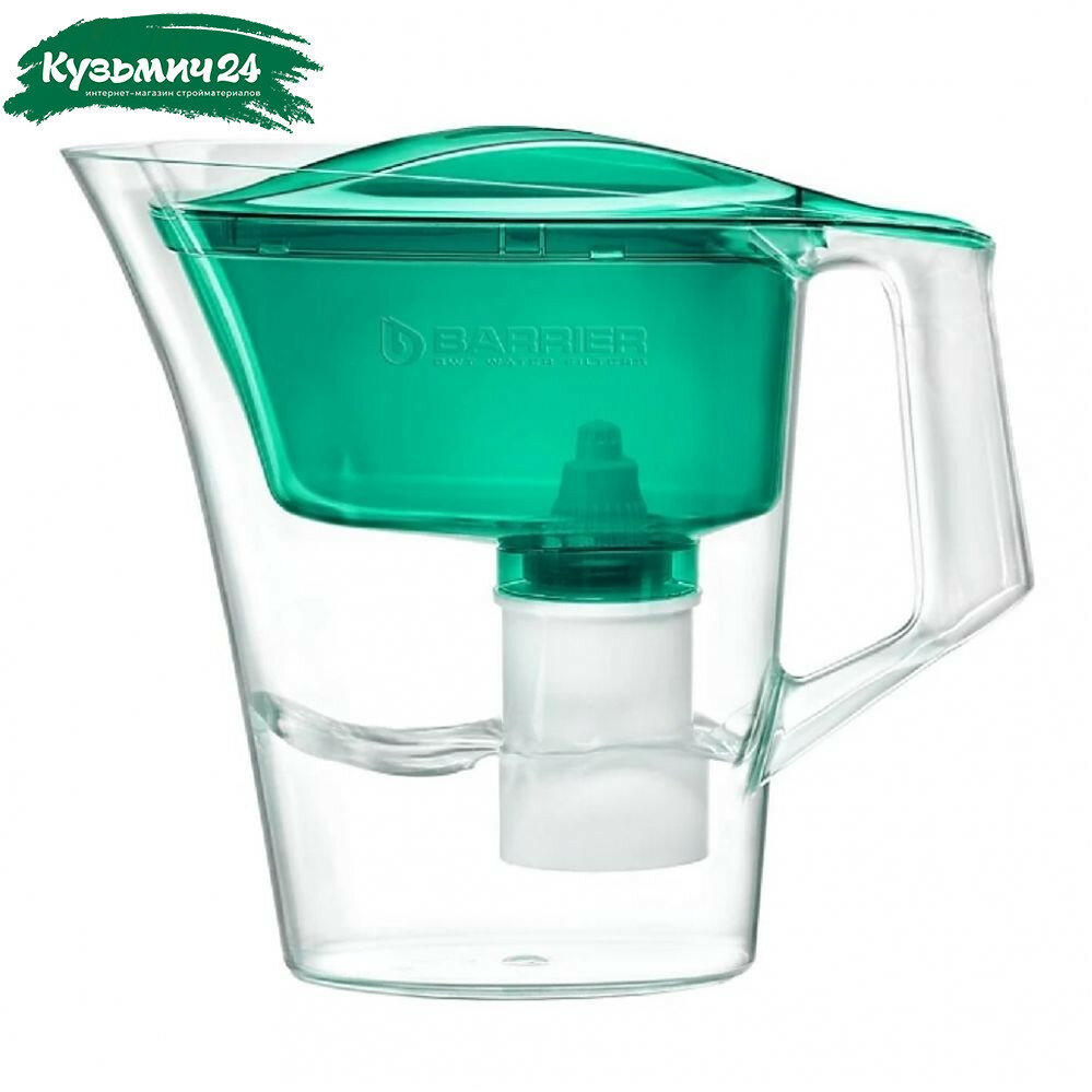 Фильтр-кувшин Барьер Нова Для холодной воды 2.5 л, цельнолитая ручка, малахит