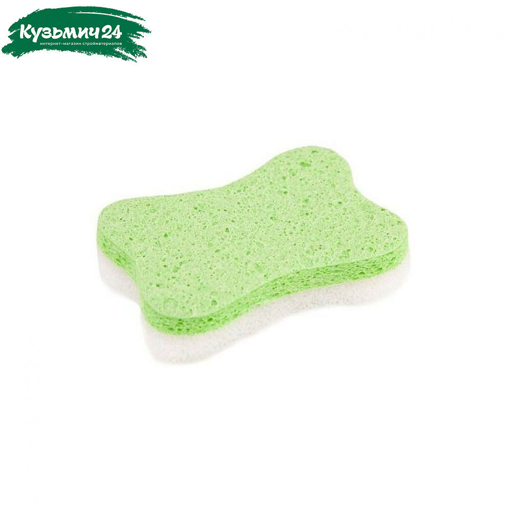 Губка из целлюлозы с массажным слоем Фигурная (130х90х33мм)