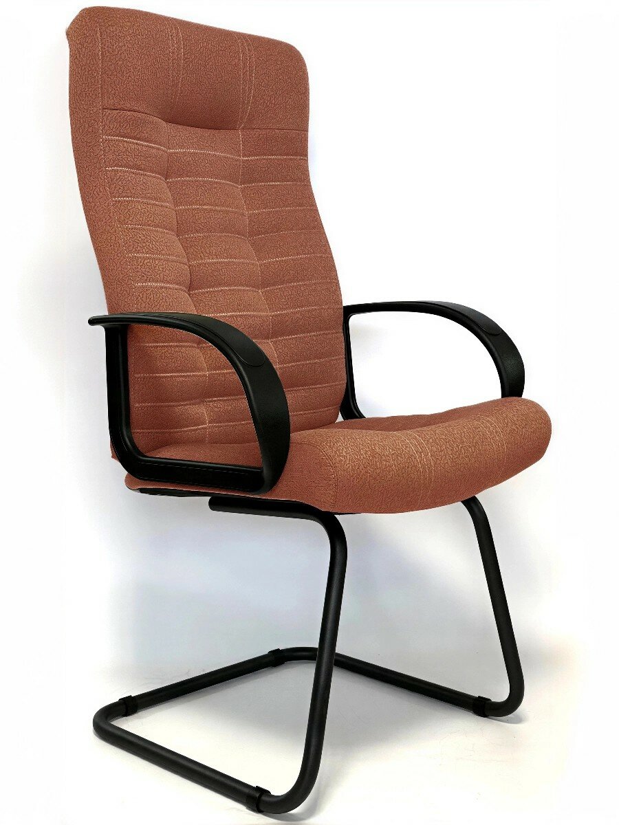 Стул компьютерный без колес Атлант, ткань рогожка, цвет кирпичный