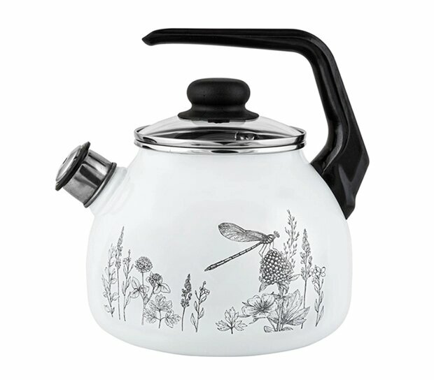 Чайник для плиты 4с209я FLORA-2 эмал 3,0л со свистком