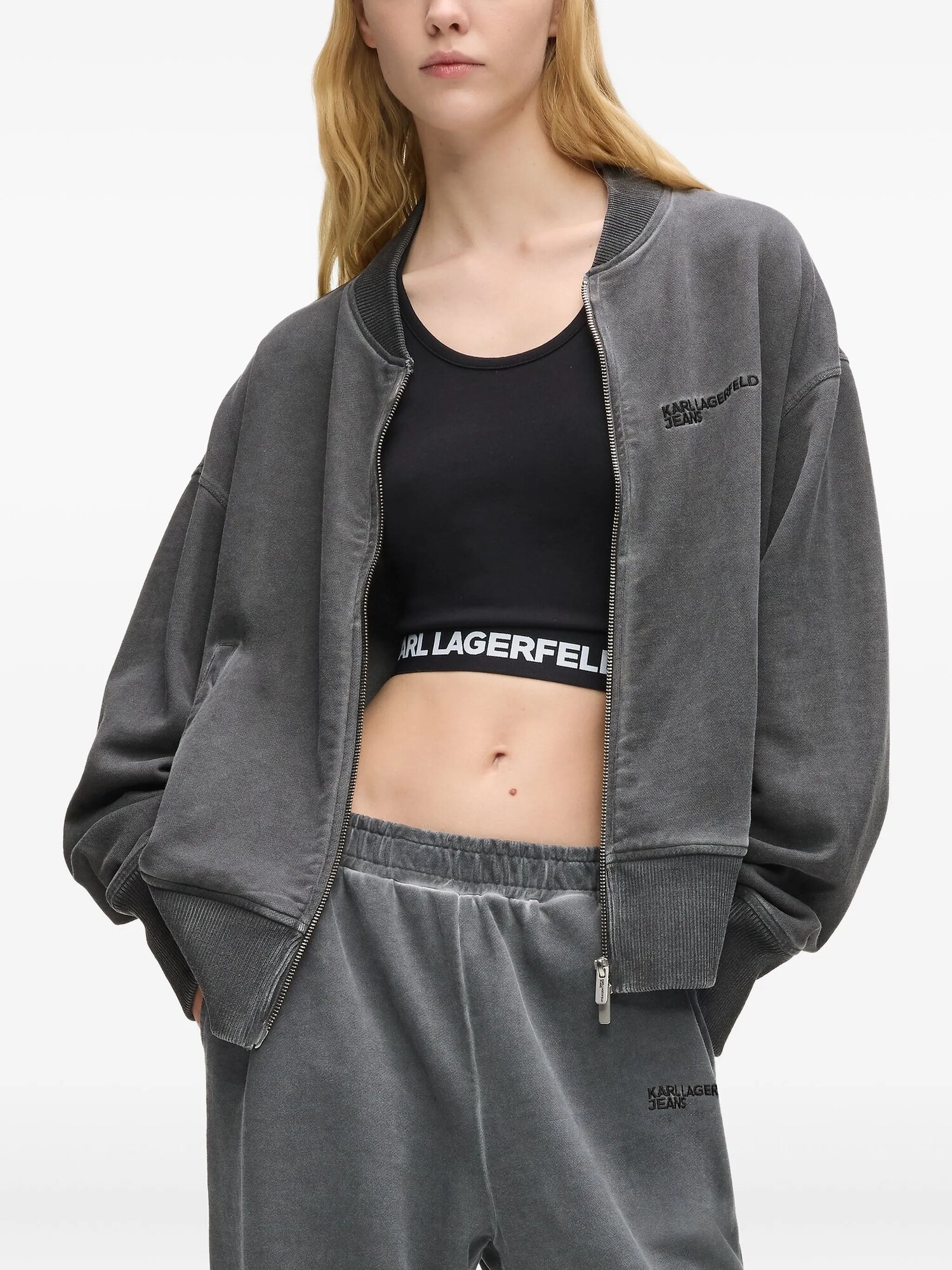 Толстовка KARL LAGERFELD JEANS, размер XS, , grey — фото 1