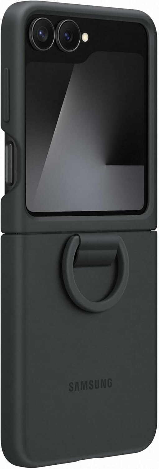 Чехол-кольцо для Samsung Galaxy Z Flip 6/7 FE, силиконовый, черный