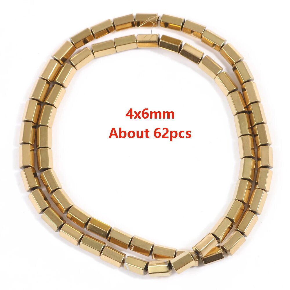 Куoyu золотые бусины из гематита style35-4x6mm