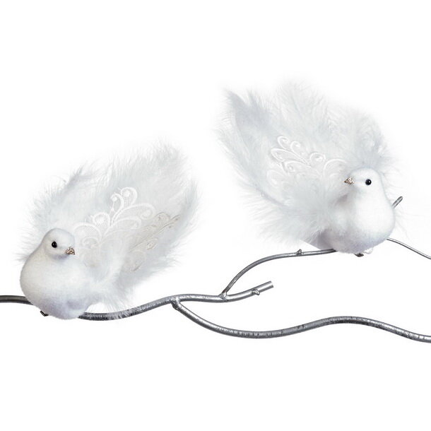 Елочная игрушка Птичка Dove Bird 15 см, клипса, Goodwill, MC40323