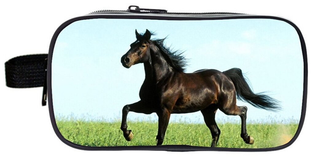 Лошадь Пенал без наполнения, черный, 24x11x7cm