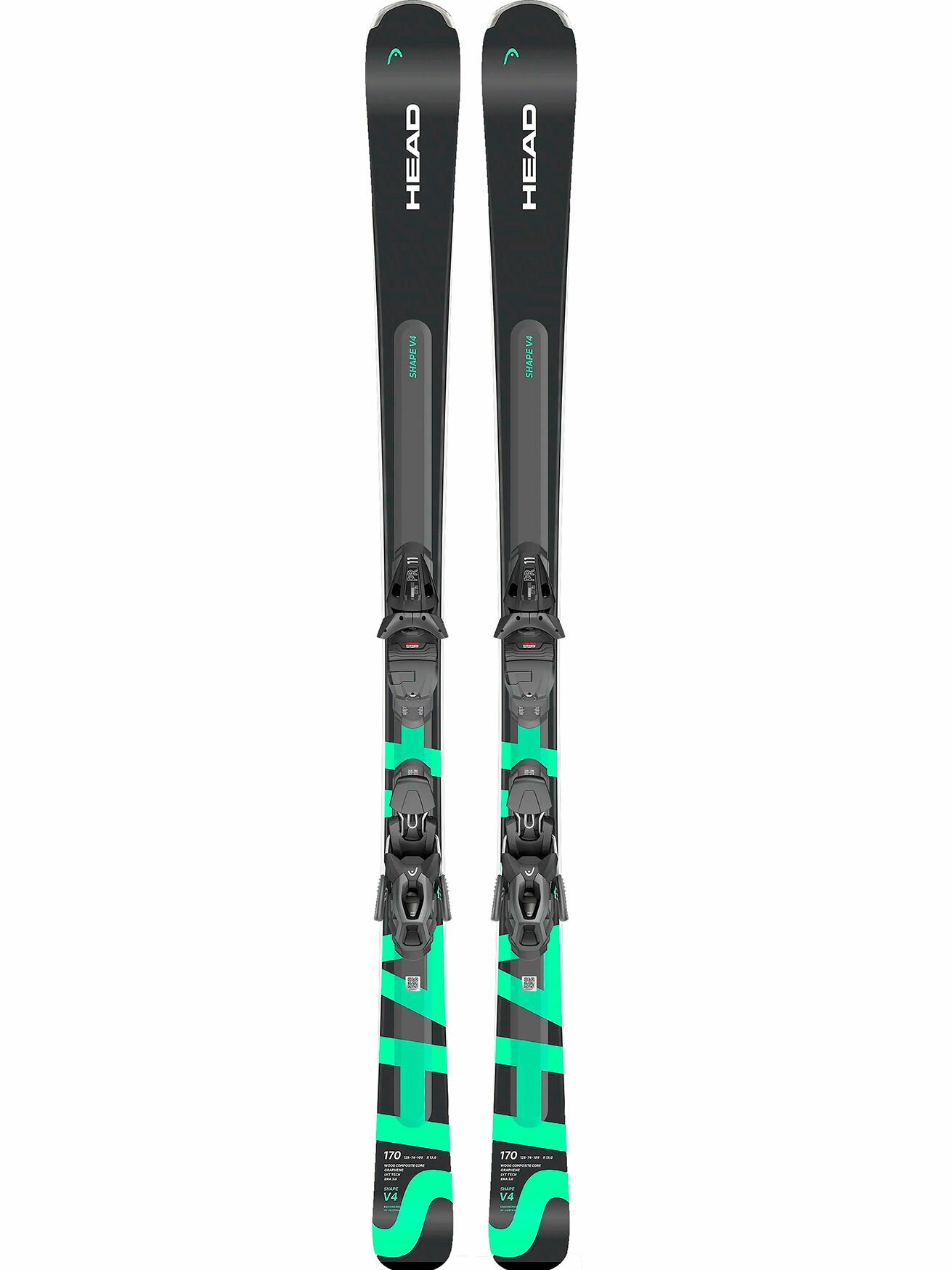Горные лыжи взрослые мужские HEAD Shape V4 + PR 11 GW BR 85, с креплениями 170 см